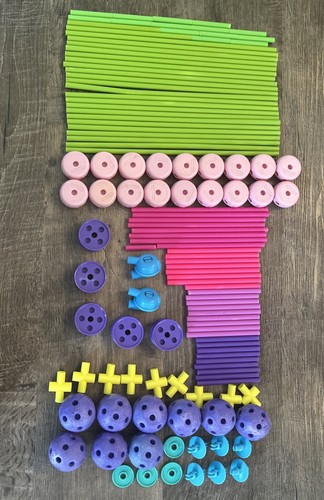 Tinker Toys Building Construction Set Of 125 Rods Connectors Balls And ...