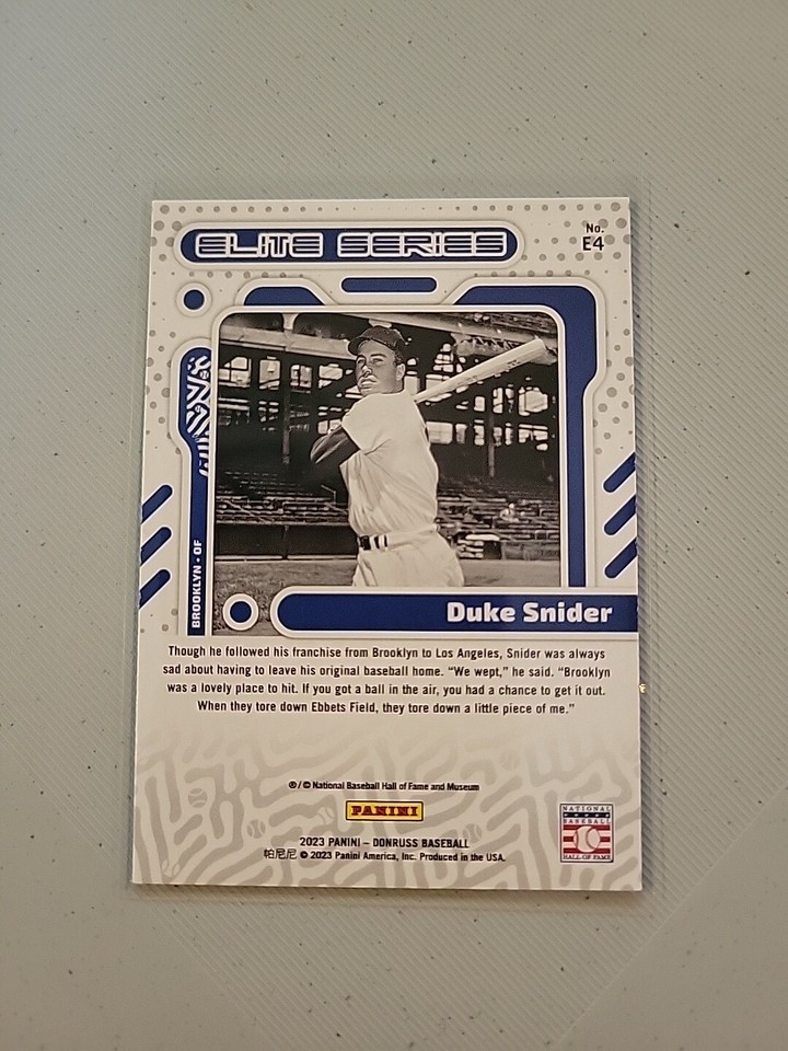 Duke Snider 2023 Donruss Elite Series Rapture Card #E4 C10 | eBay