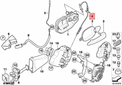 Genuine BMW E60 E61 520d 520i Bowden Cable Outside Door Handle ...