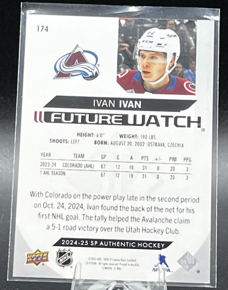 2024-25 SP Auth. Future Watch Ivan Ivan #856/999 Colorado Avalanche | eBay