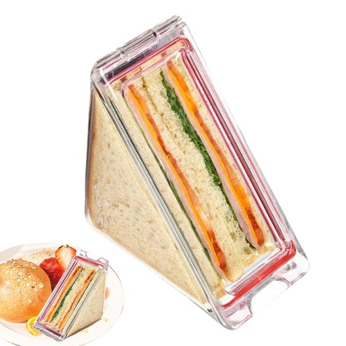 Reusable Food Grade Sandwich Triangle Container Catering Hinged Lunch ...