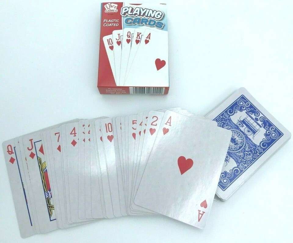 Playing Cards Plastic Coated 52 Standard Card Deck Poker Solitaire ...