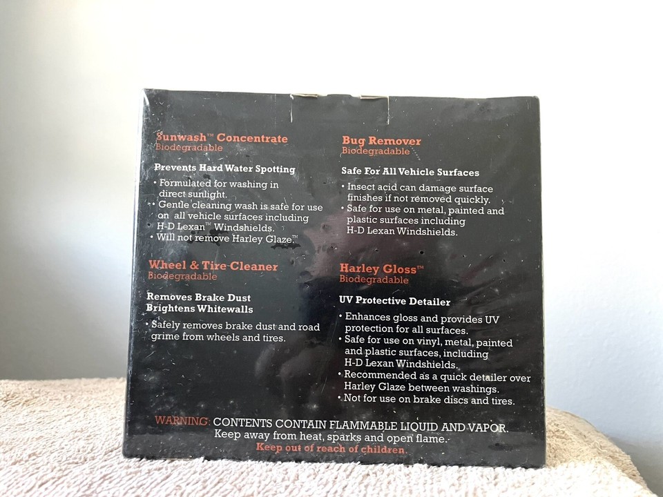 Harley Davidson Care Starter Kit Cleaner Wash Gloss Glaze Bug Remover ...