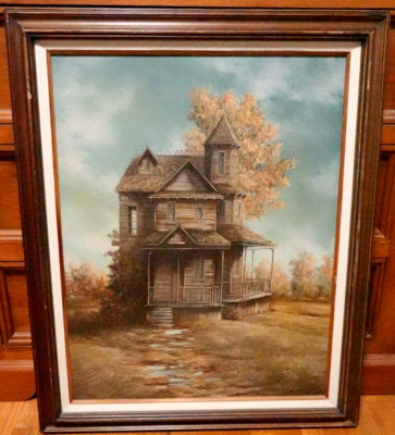 GENE WAGGONER OLD VICTORIAN HOUSE OIL ON CANVAS LANDSCAPE PAINTING ...