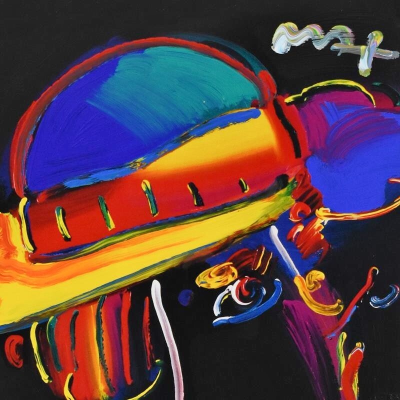 Peter Max ZERO SPECTRUM (MAN) One-Of-A-Kind Acrylic Mixed Media signed ...