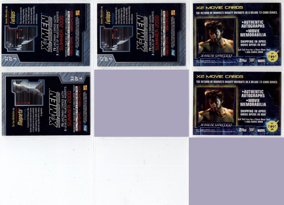 X-Men The Movie & X2 - promo card lot - 5 cards [Topps] | eBay