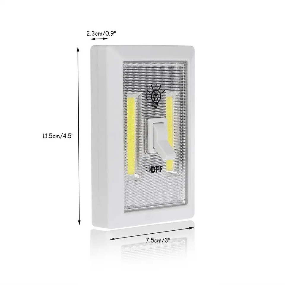 LED Switch Light White Battery Powered Easy to Use Bright Light Night ...
