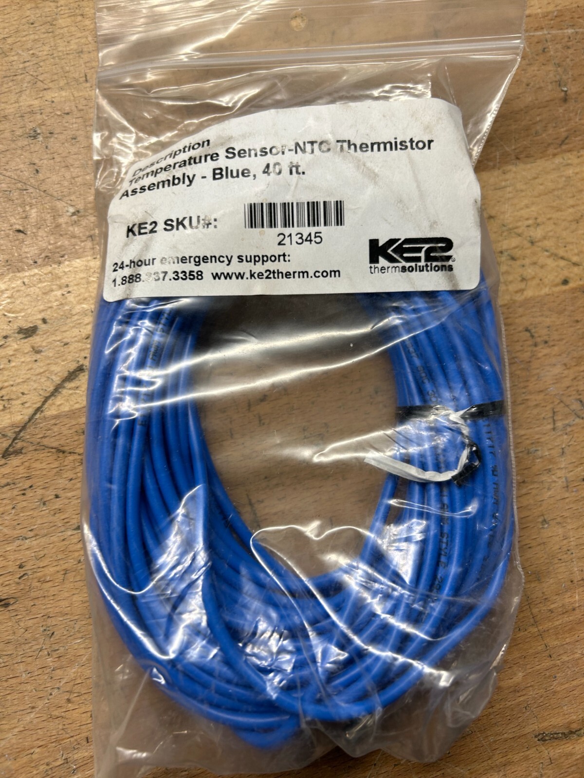 KE2 THERMSOLUTIONS 21345 TEMPERATURE SENSOR NTC THERMISTER 40'-NEW IN ...