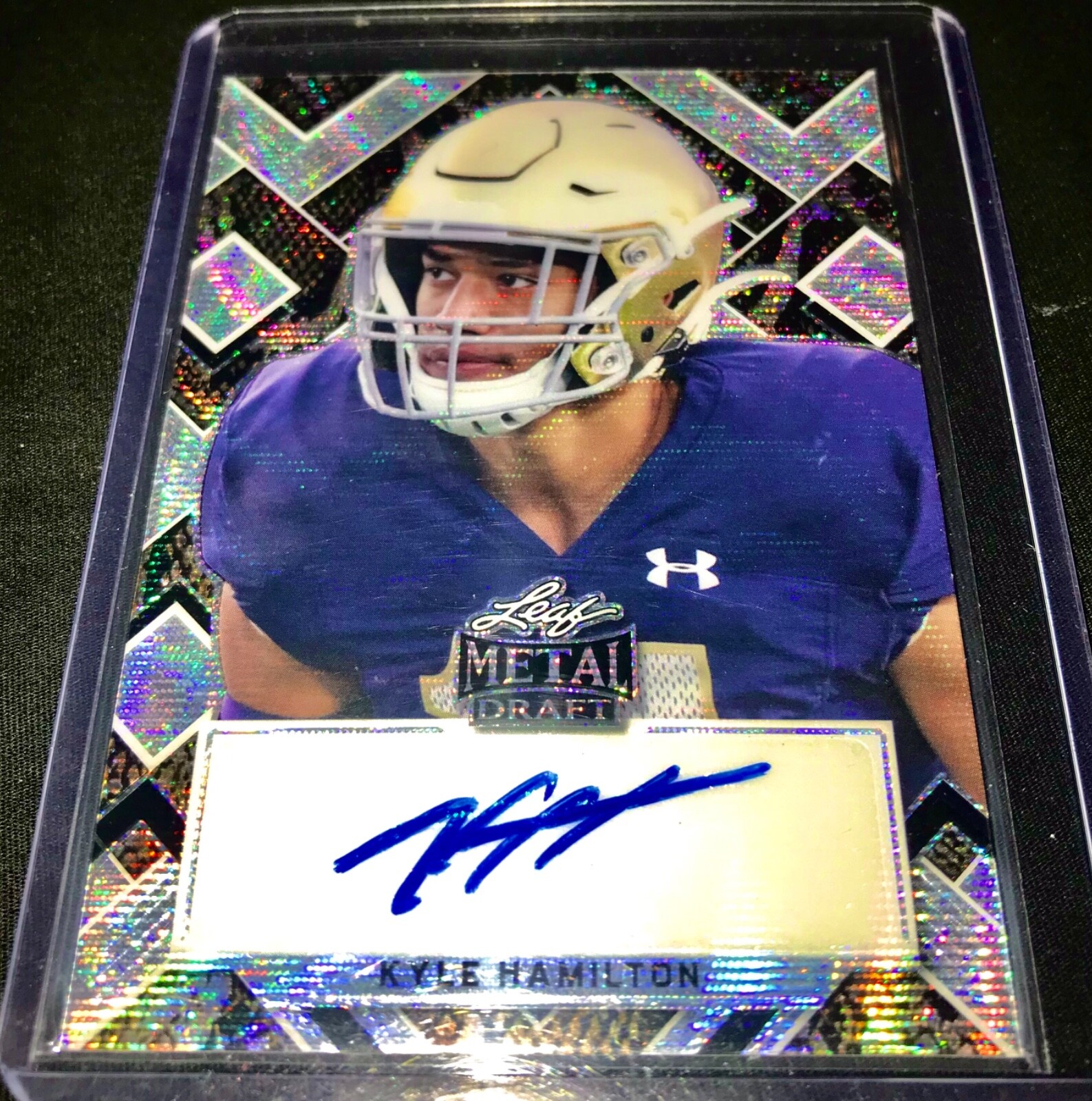 Kyle Hamilton 2022 Leaf Metal Draft Zebra Mojo Prismatic Auto #’d 2/5 ...