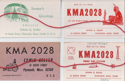 4 old cards from Edwin Keller, South St, Plymouth, Massachusetts, KMA ...