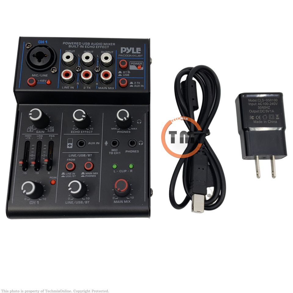 Pyle Professional Wireless DJ Audio Mixer 3-Channel Bluetooth DJ ...
