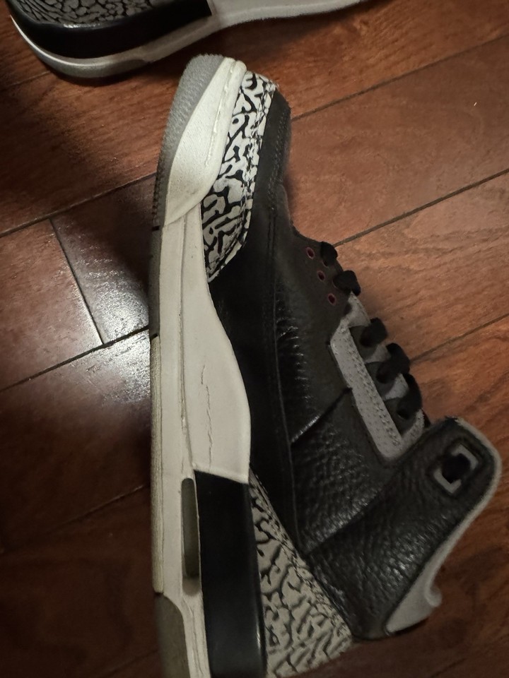 Air Jordan 3 2011 Size 8 Black Cement No Box Authentic Used ...