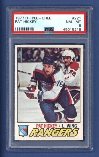 1977-78 OPC O-PEE-CHEE #221 PAT HICKEY PSA 8 NM-MT New York Rangers ...
