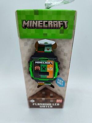 Mojang Accutime Minecraft Flashing LCD Watch NIB Light Up Kids | eBay