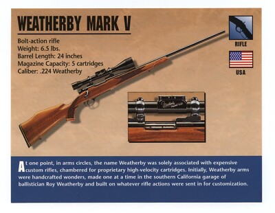 Weatherby Mark V Rifle Atlas Classic Firearms Card | eBay
