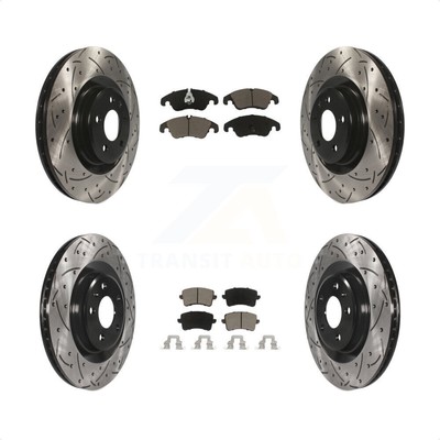 For Audi Q5 S5 Front Rear Coated Drilled Slot Disc Brake Rotor ...