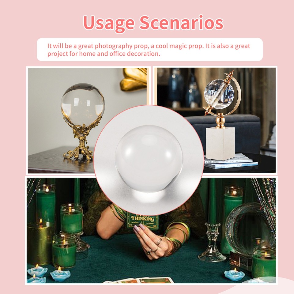 Transparent color Glass Crystal Healing Sphere Photography Props ...