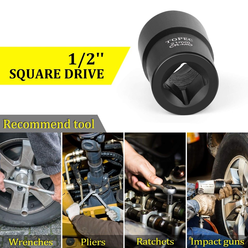 Lug Nut Remover Kit for Stripped Rusted Rounded-Off Bolts Nuts Screws ...