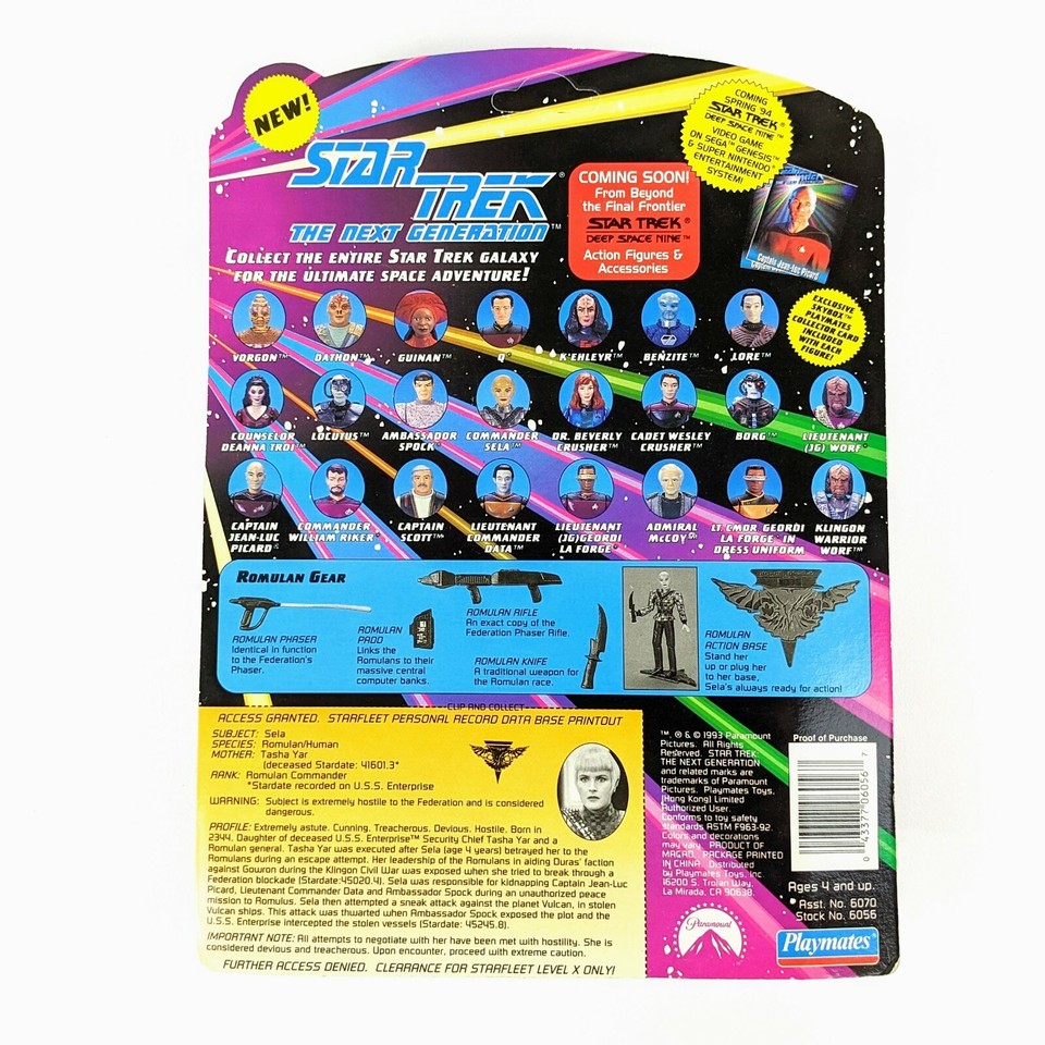 1993 Star Trek Next Generation Commander Sela Playmates Action Figure ...