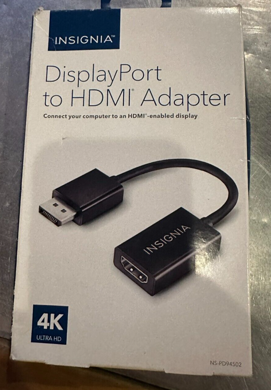 Insignia DisplayPort to HDMI Adapter 4K Ultra HD for TV Monitor PC ...