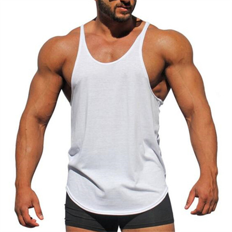 Stringer Vest Solid Top Fitness Muscle Tank Gym Men Workout ...