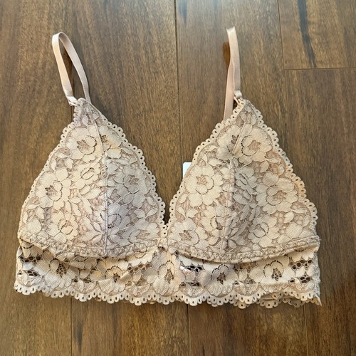 NWT Momanda Lace Nursing Bra 36B Cream Coffee Lightly Lined Bralette ...