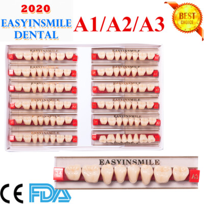Dental Denture Resin Acrylic Teeth DIY False Teeth Full Set A1/A2/A3 ...