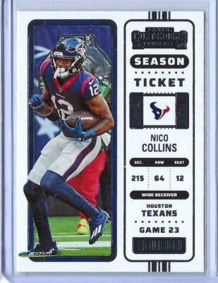 2022 Contenders Season Ticket Nico Collins #39 Houston Texans--A098 | eBay