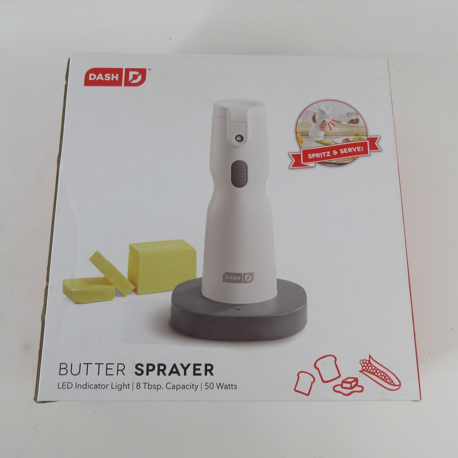 DASH DBD200GBWH04 Cordless Electric Butter Sprayer for Popcorn 2 Oz ...