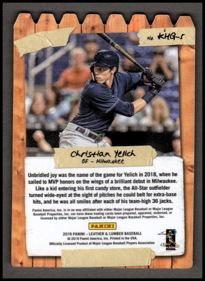 2019 Panini Leather and Lumber Knothole Gang #5 Christian Yelich - NM ...