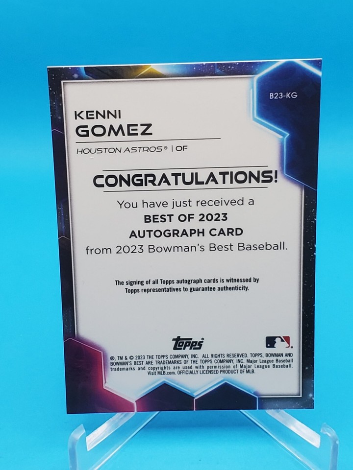 Kenni Gomez 2023 Bowman's Best #B23-KG True Blue Refractor Auto 88/150 ...