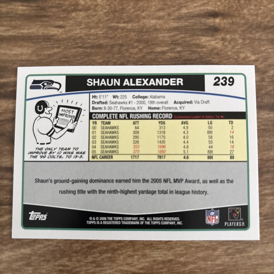 2006 Topps - Shaun Alexander #239 | eBay