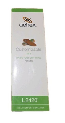 Aetrex Mens Size 6 L2420 Customizable Lynco Orthotics Insoles Brown | eBay