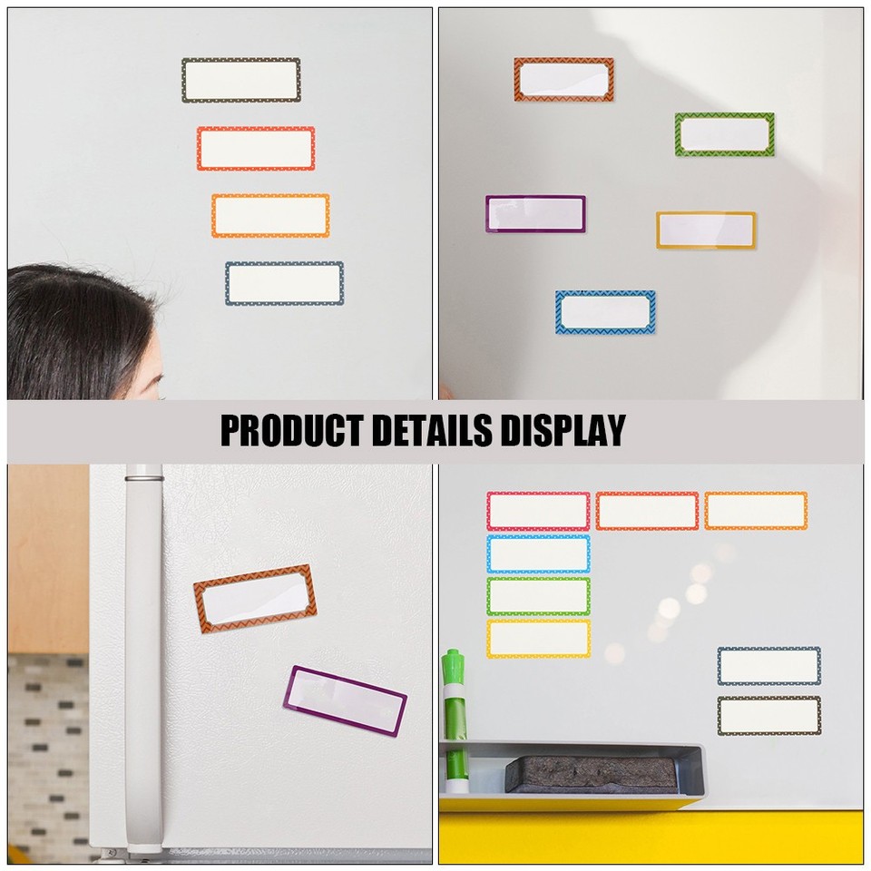 24 Pcs Name Tag Sticker Flexible Magnet Tags Small Magnetic Labels ...