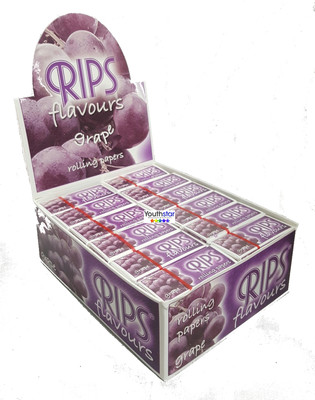 RIPS Grape Slim Flavoured Cigarette Rolling Papers - 44mm Wide - Multi ...