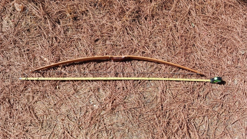 Custom Made Primitive Self Bow Hickory And Zebra wood. Sinew Suport ...