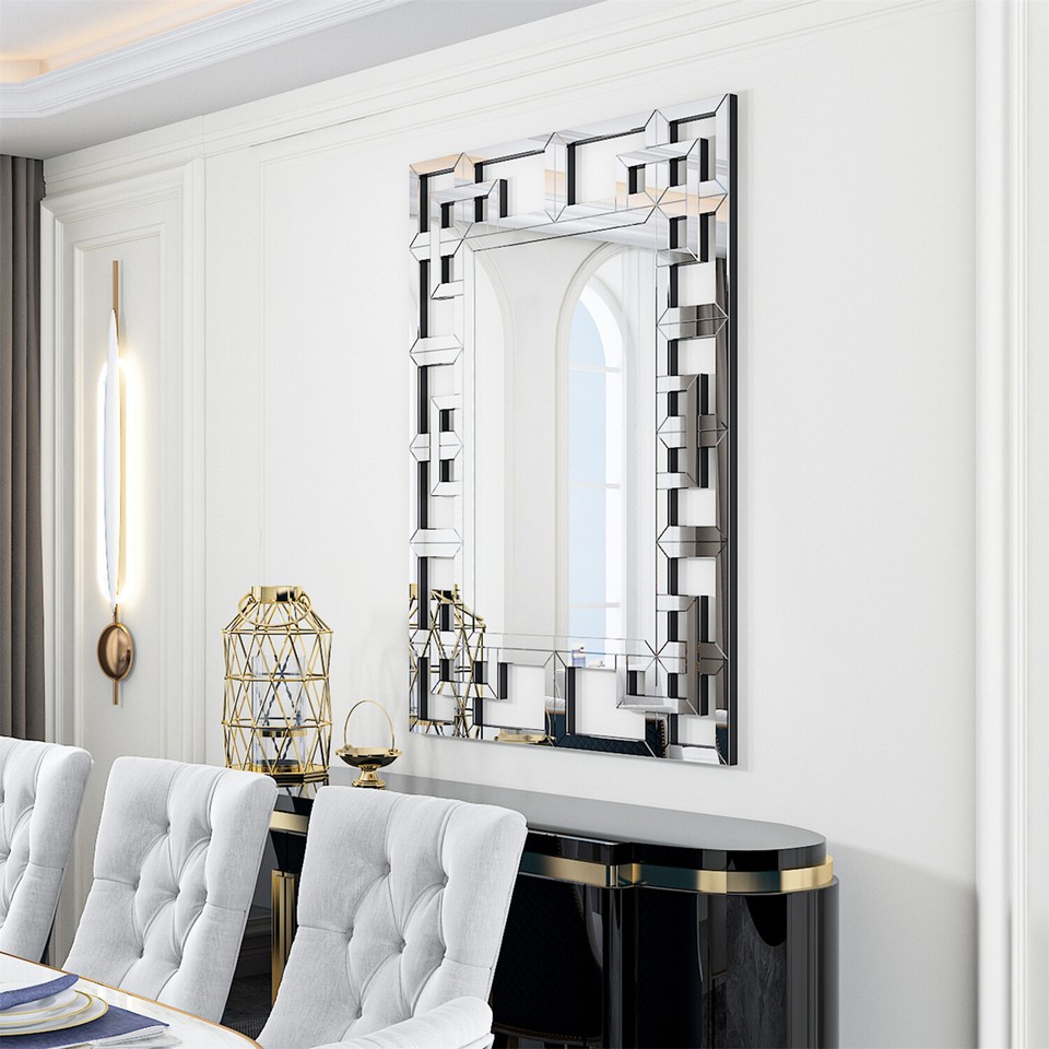 40x28'' Unique Large Vanity Mirror for Wall Decoration Entryway Hall ...