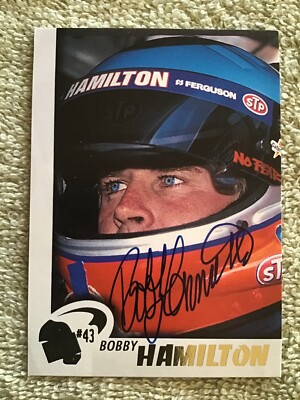 1997 Press Pass BOBBY HAMILTON #43 STP On Card Autograph Nascar | eBay