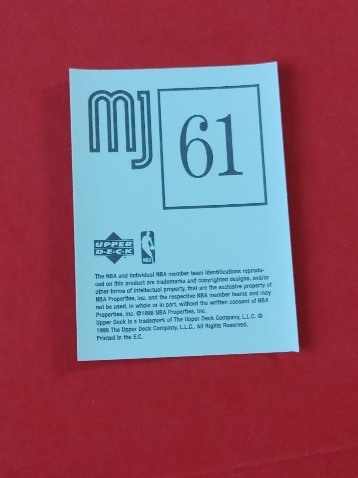 1998-99 Upper Deck MJ Sticker Collection #61 MICHAEL JORDAN Chicago ...