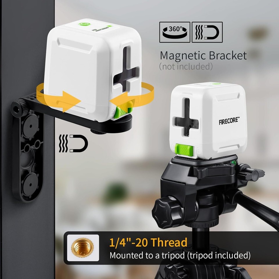 Firecore Cross Laser with Tripod, Self Levelling Line Laser with ...