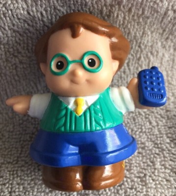 Fisher Price Little People DAD FATHER MAN w/ yellow tie & blue cell ...