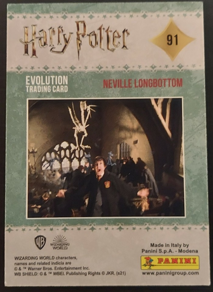 2021 Panini Harry Potter Evolution Fragmented Reality Neville ...