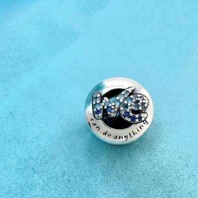Authentic Pandora 925 Sterling Silver Charm Bead 'We can do anything ...