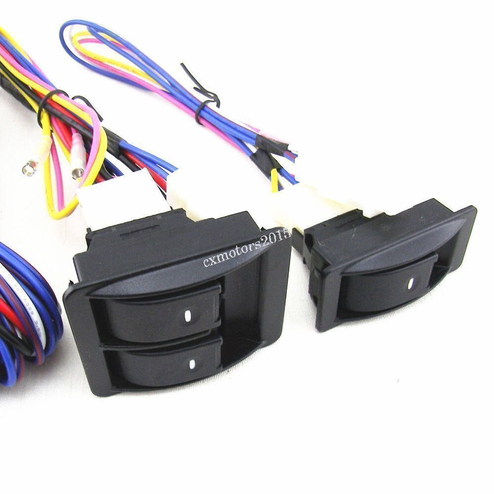 Universal 3 Rocker Switch Kit 2 Door Lock Power Windows 12V for front ...