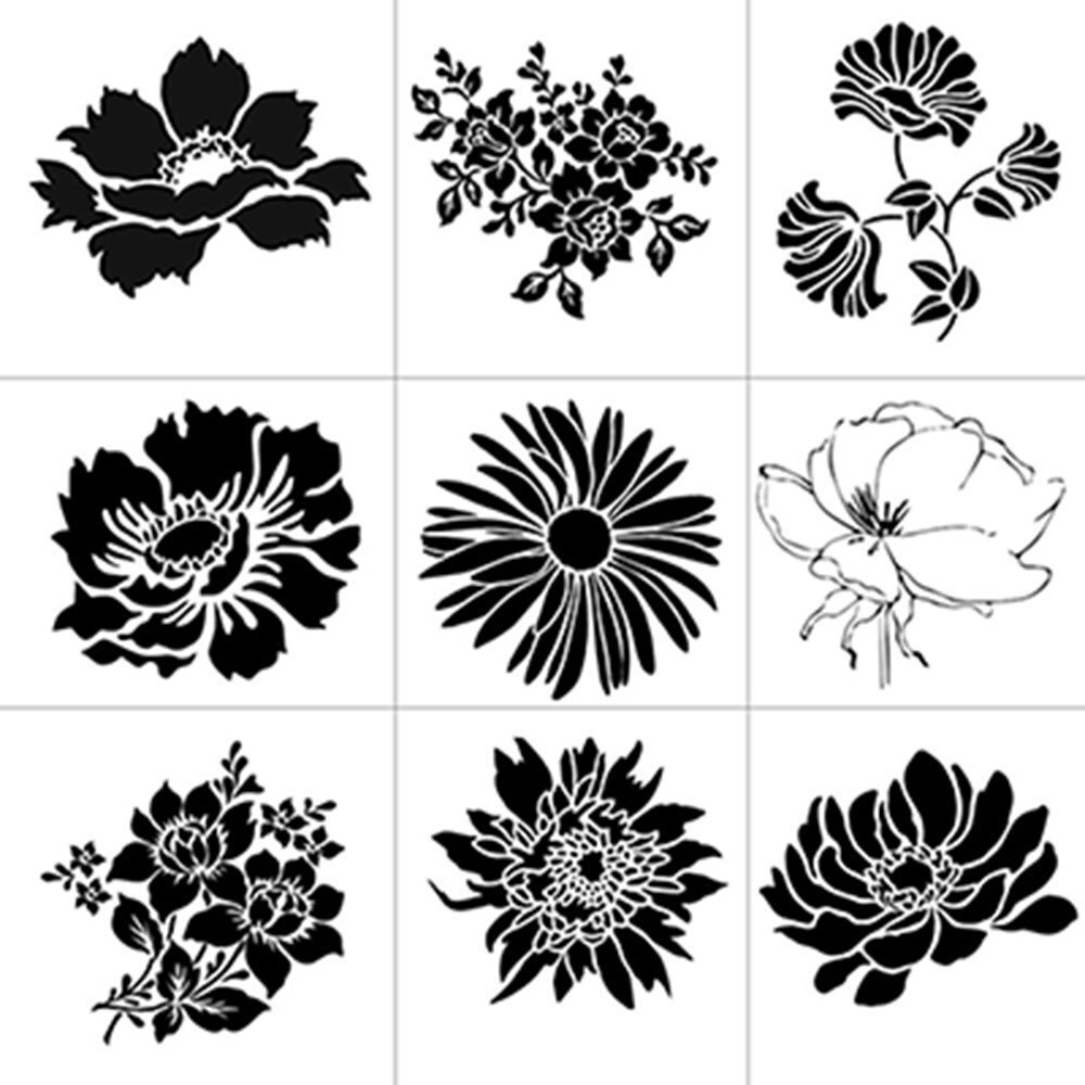 Stencil Flower Pattern