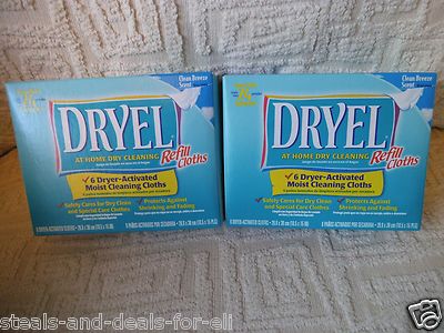 DRYEL 2X THE SIZE LARGER SHEETS REFILL DRY CLEANING 2 BOXES=12 LOADS=48 ...