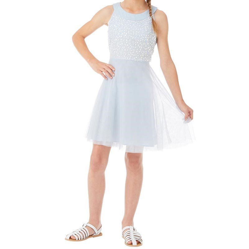 BNWT FRENCH CONNECTION GIRLS SIZE AGE 5-6 BABY BLUE SEQUIN DRESS NEXT ...