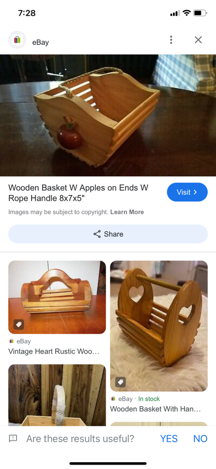 Wooden Apple Basket With Raised Apple on Ends and Rope Handle | eBay