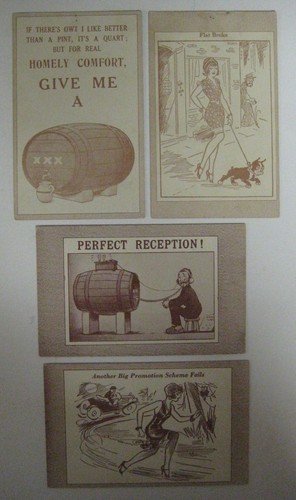 Vintage Lot of 4 Penny ARCADE EXHIBIT CARDS Comic Humorous Funny Blank ...
