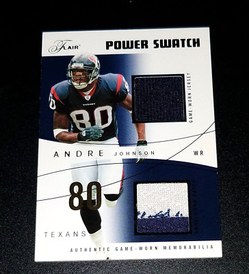 ANDRE JOHNSON 2004 FLAIR POWER SWATCH JERSEY & PATCH /80 #PS-AJ HOF | eBay